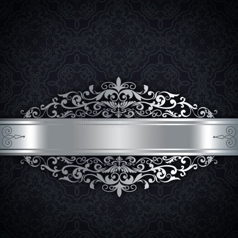 Dark Decorative Background with Vintage Patterns. Stock Illustration ...