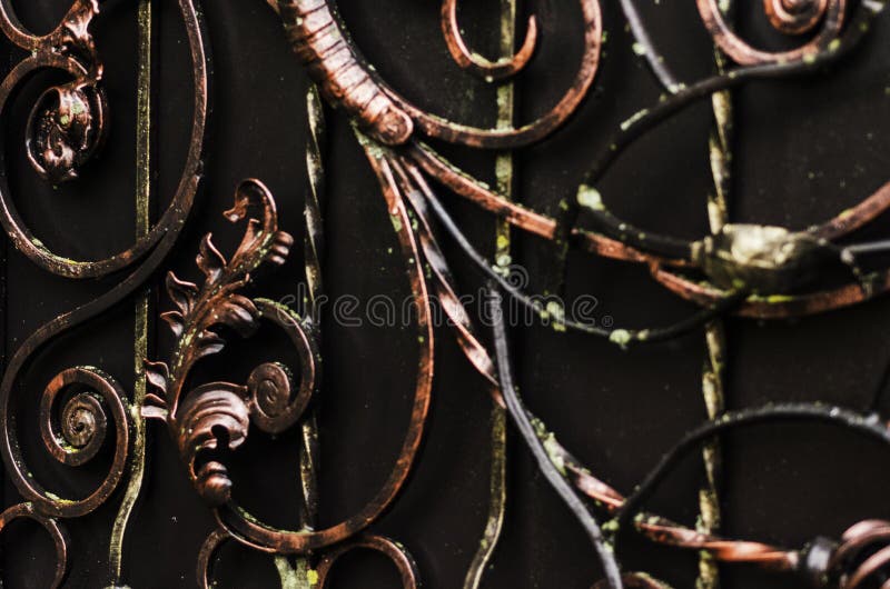 Decorative Decoration Forged Elements of Metal Gates Stock Image ...