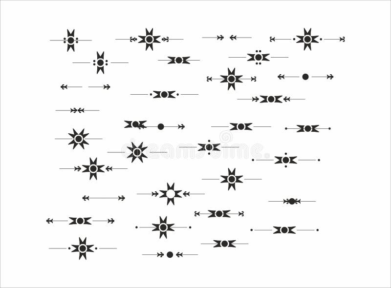 Decorative Delimiter Elements Separator Set Stock Vector - Illustration ...