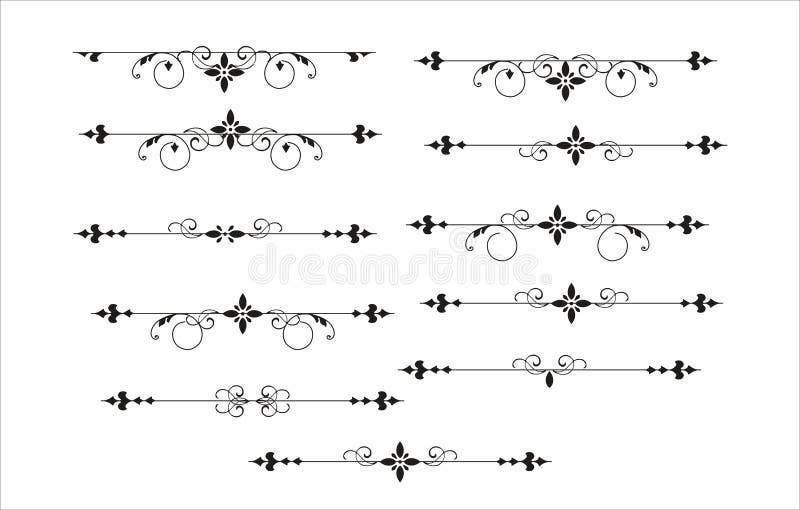 Decorative Delimiter Line with Flower Element Stock Vector ...