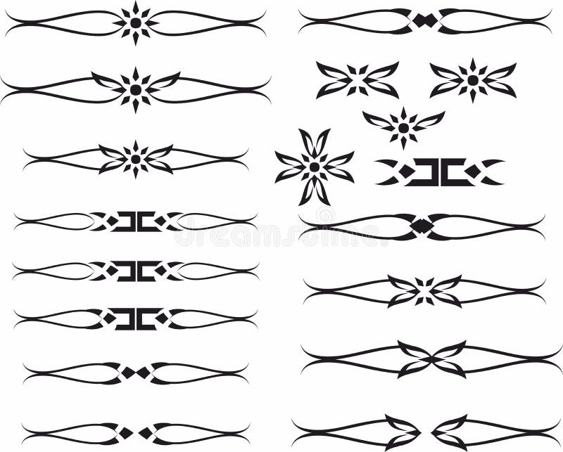 Decorative Delimiter Separator Text and Graphic Element, Lines for ...