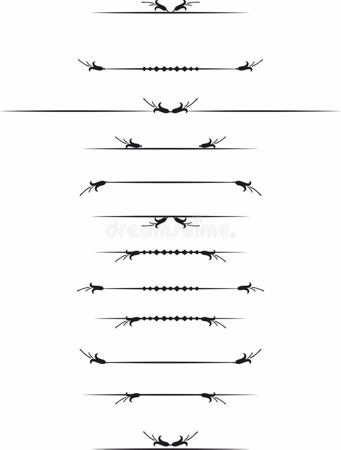 Decorative Delimiter, Text Breaks Set Stock Vector - Illustration of ...