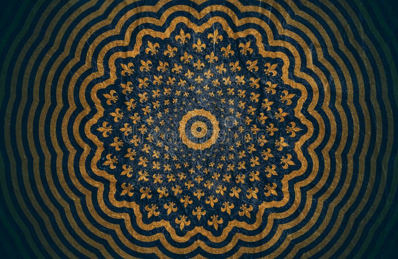 Decorative Design Background. Pattern with Royal Lily. Circular ...