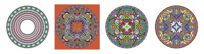 Decorative Design of Circle Dish Template Stock Vector - Illustration ...