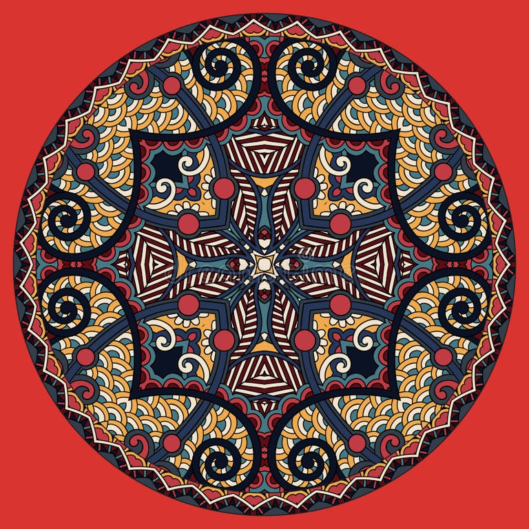 Decorative Design of Circle Dish Template, Round Stock Vector ...