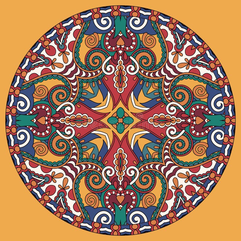 Decorative Design of Circle Dish Template, Round Stock Vector ...