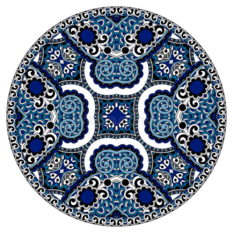 Decorative Design of Circle Dish Template, Round Stock Vector ...