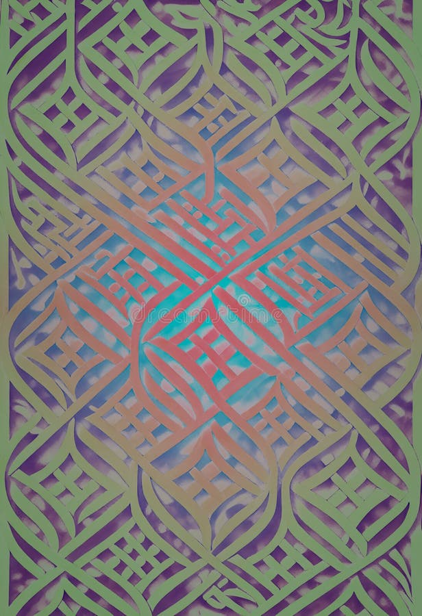 Decorative Design Element with Intricate Geometric Shapes, Interlacing ...