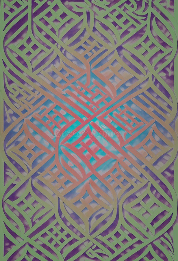 Decorative Design Element with Intricate Geometric Shapes, Interlacing ...