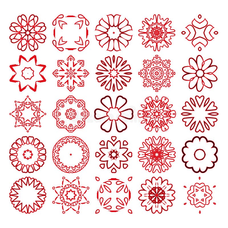 Decorative Design Elements. Circle Ornament. Vector Set. Stock Vector ...