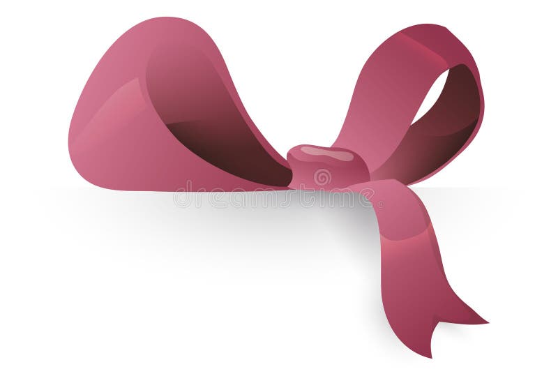 Pink Ribbon To Decorate the Top of a Design, Vector Illustration Stock ...