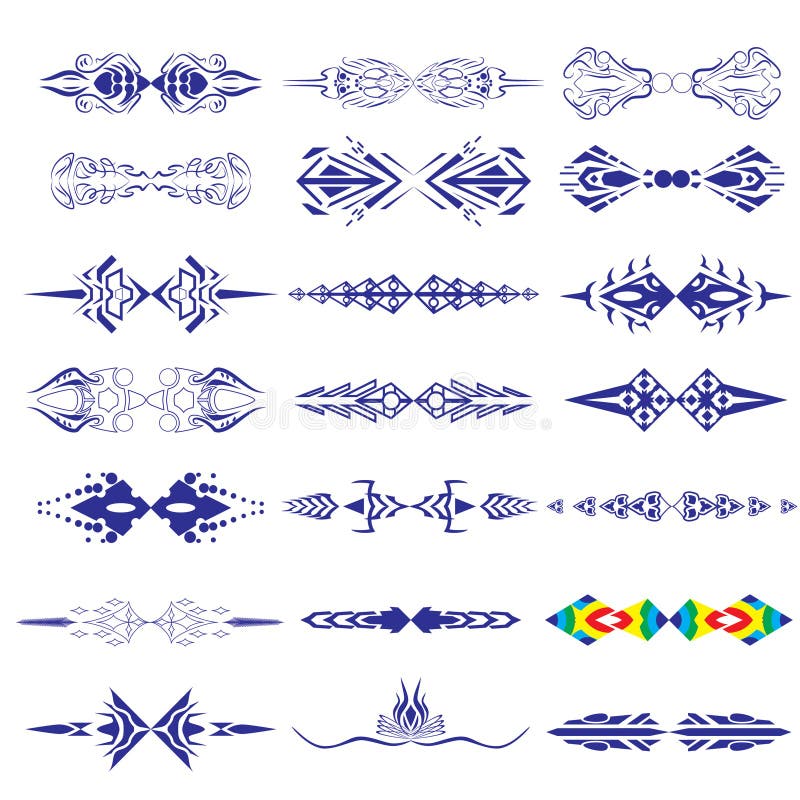 Decorative Design Vector Bar Set Stock Vector - Illustration of ...
