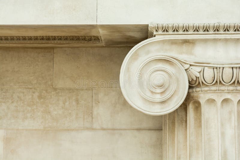 Decorative Detail of an Ancient Ionic Column Stock Photo - Image of ...