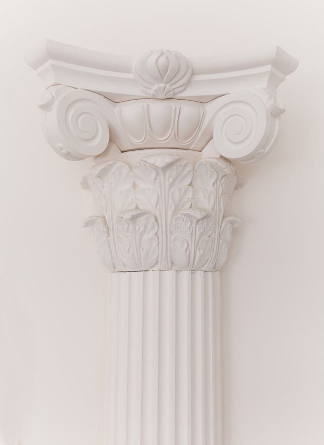 Decorative Detail of an Ancient Ionic Column. Close Up Stock Image ...