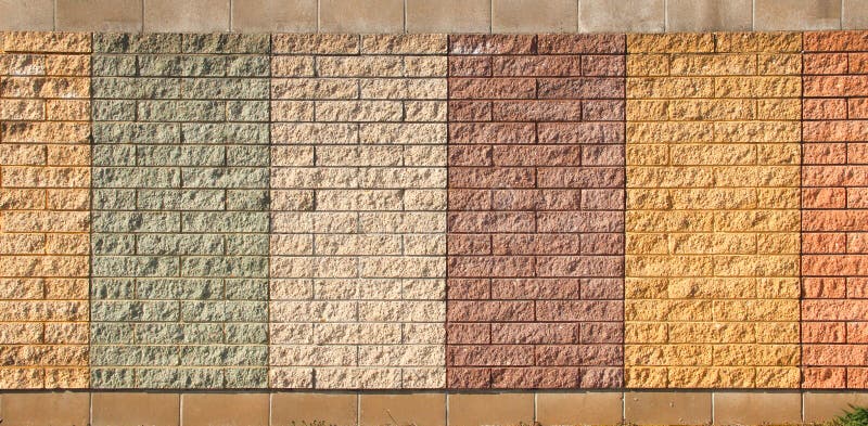 Decorative Different Color Brick Samples on the Wall. Facades Facing ...