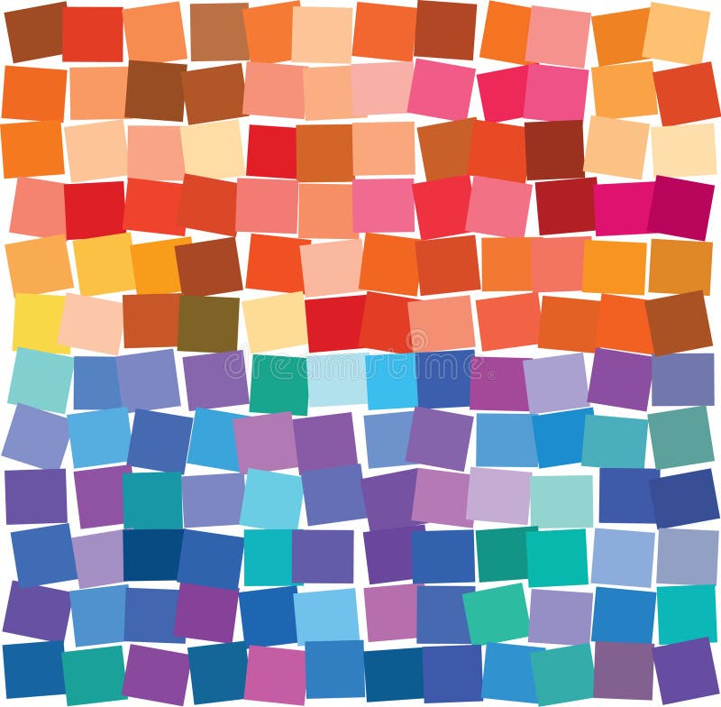 Colorful Squares Grid, Slightly Overlapping Rectangles Made Up of Warm ...