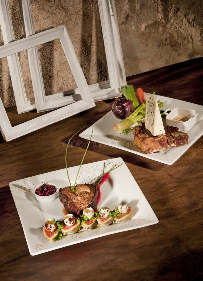 Decorative dishes. stock photo. Image of snacks, white - 67413834