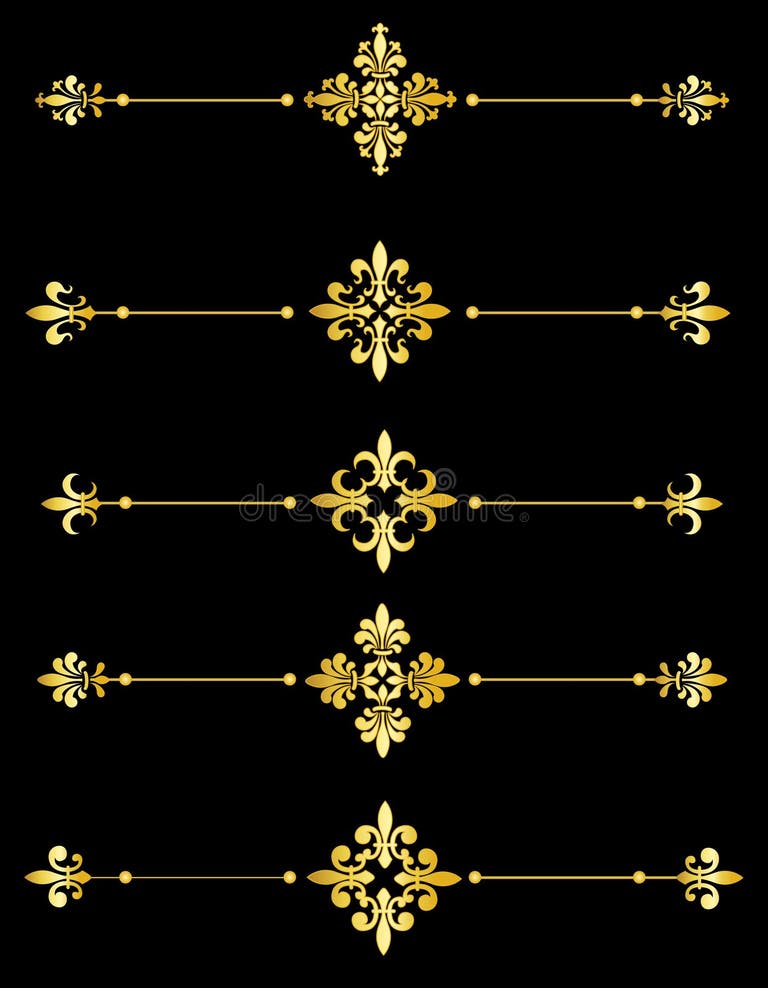 Gold Divider Lines Stock Illustrations – 724 Gold Divider Lines Stock ...