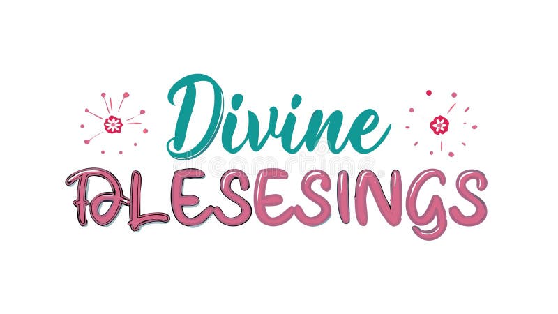 Decorative Divine Blessings Text, Inspirational Quote, Vector Design ...