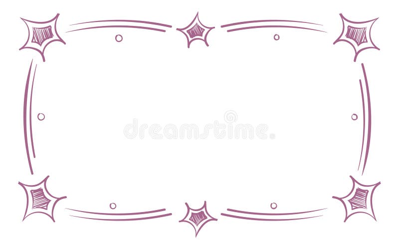 Decorative Doodle Frame. Empty Label with Decorative Stars Stock Vector ...