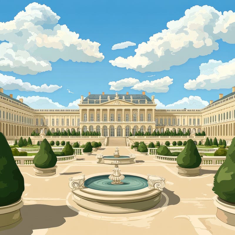 Decorative Doodle Style Cartoon Illustration of the Palace of ...