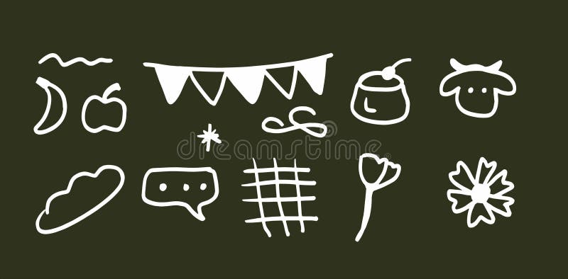 Decorative Doodles Set Illustration Minimalist Doodle Vector for ...