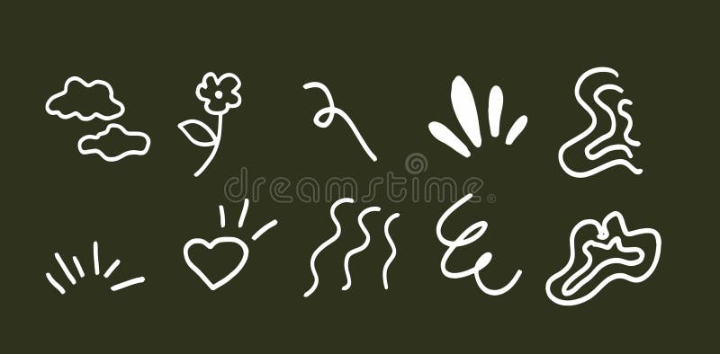 Decorative Doodles Set Illustration Minimalist Doodle Vector for ...