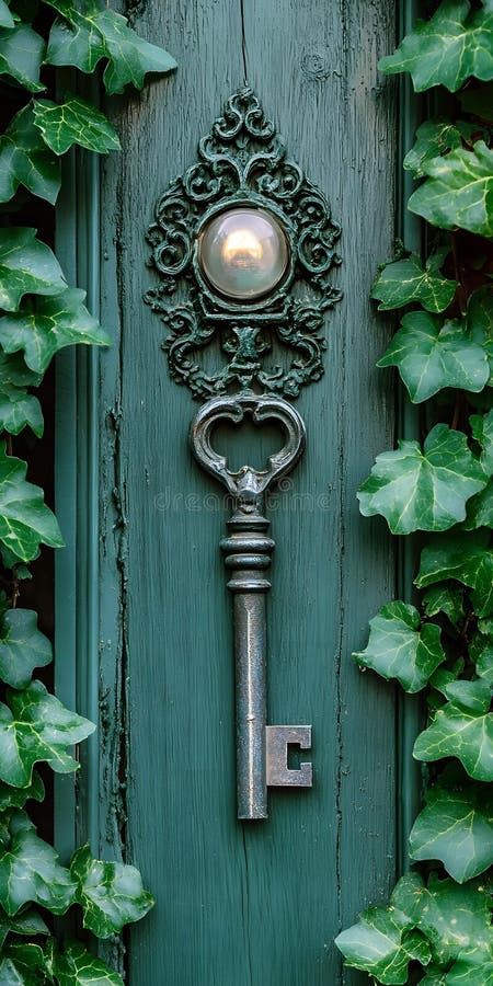 Decorative Door with Unique Key Stock Illustration - Illustration of ...