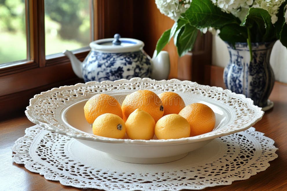 A Decorative Doyley Paper on a Table, Elegant and Vintage, Home Setting ...