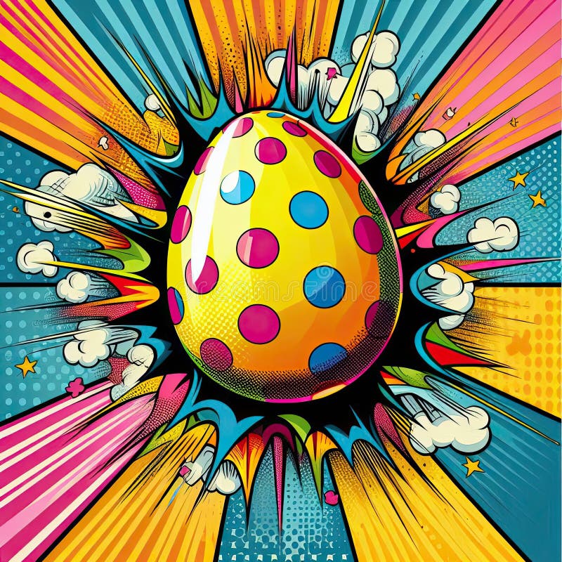 Decorative Easter Egg in Graphic Explosion Stock Illustration ...