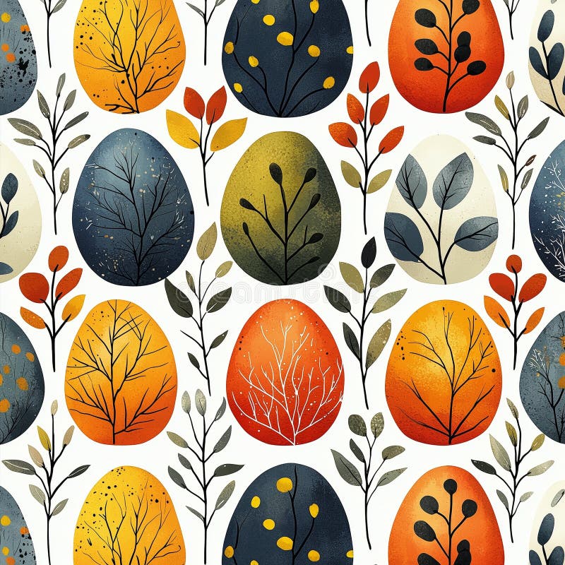 Decorative Easter Egg Patterns Collection Stock Illustration ...