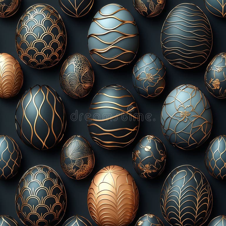 Decorative Easter Egg Patterns Collection Stock Illustration ...