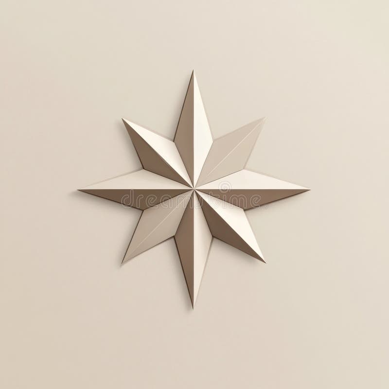 Decorative Eight Pointed Star Design Made of Neutral Colored Material ...