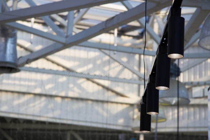 Decorative Electric Lamps Hanging on the Ceiling Stock Image - Image of ...