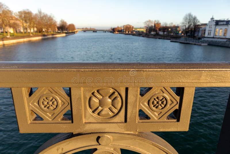 Decorative Element Cast in Metal in the Bridge Railing Stock Photo ...