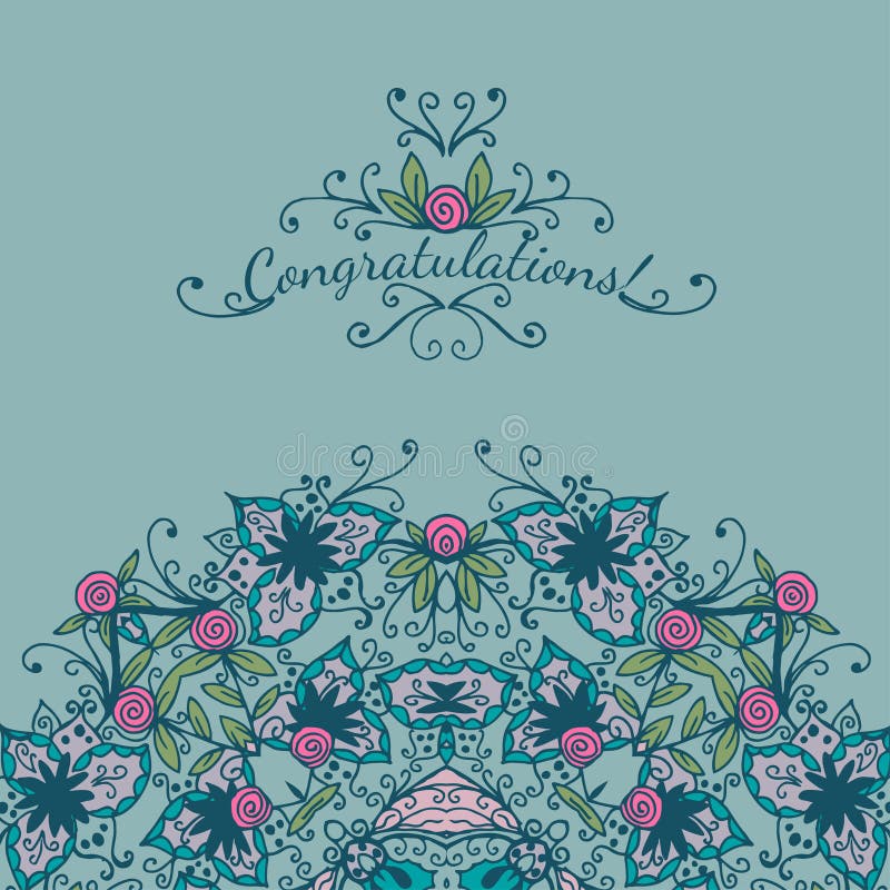 Decorative Element Congratulations Card. Vector Stock Illustration ...