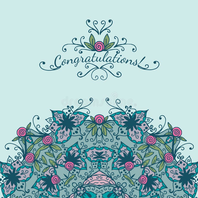 Decorative Element Congratulations Card. Vector Stock Vector ...