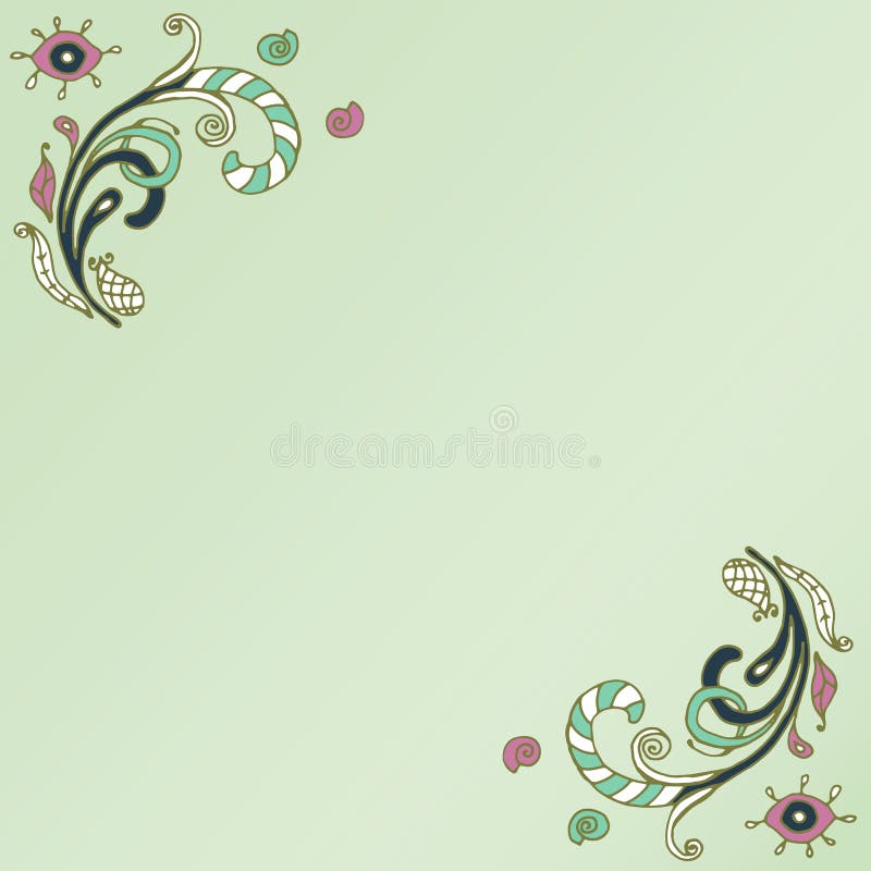 Decorative Element Corners. Abstract Invitation Card. Template Wave ...