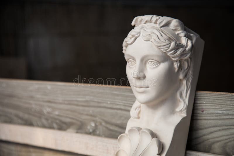 Decorative Element Made of Plaster with a Face. the Creation of the ...