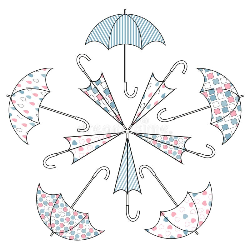 Decorative Element of the Pattern of Umbrellas with Different Decor ...