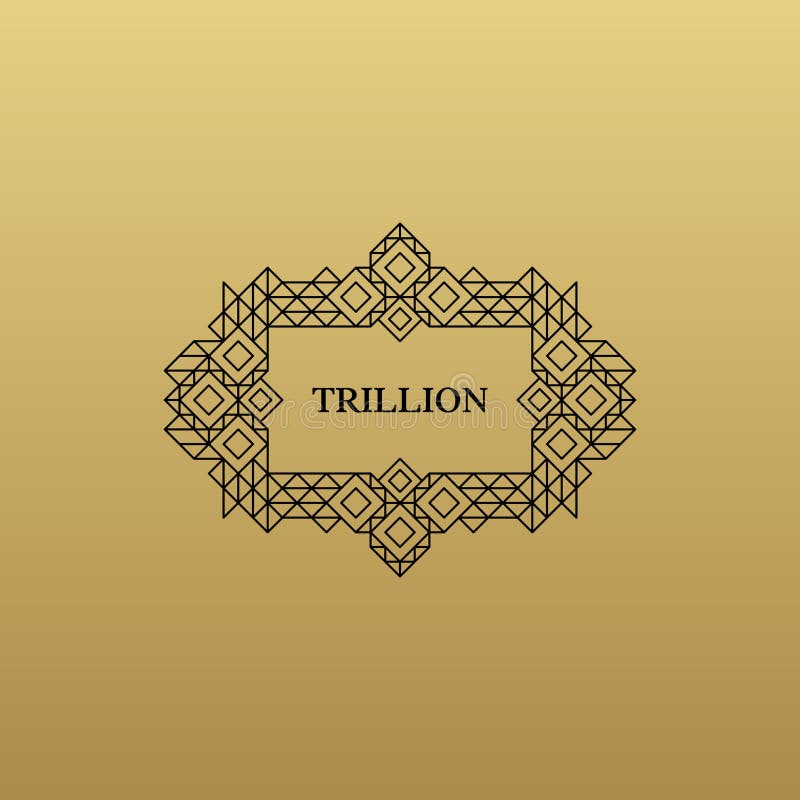 Decorative Element in Retro Style. Line Art Design. Vintage Frame Stock ...