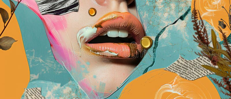 A Decorative Element for Social Media Posts. Open Mouth with a Speech ...