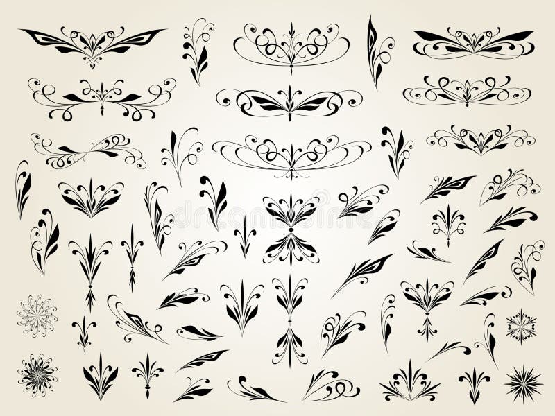 Set of Decorative Elements for Design Isolated, Editable. from the ...