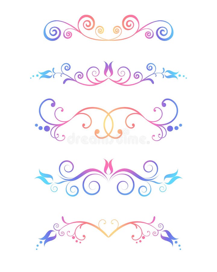Vector Set of Elements for Design. Decorative Borders Stock Vector ...