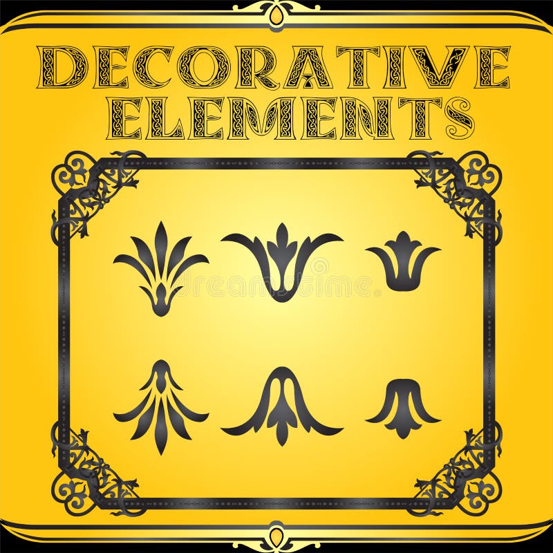 Decorative Elements for Designs Stock Vector - Illustration of border ...