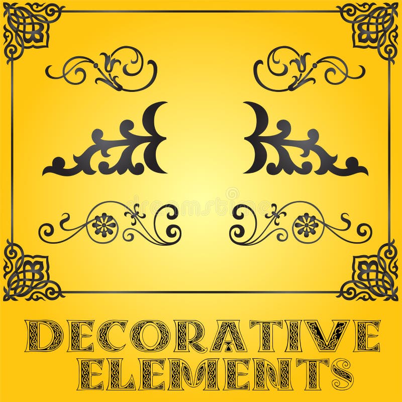 Decorative Elements for Designs Stock Vector - Illustration of flourish ...