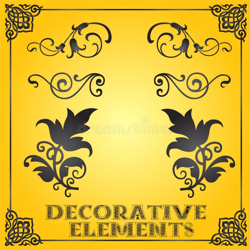 Decorative Elements for Designs Stock Vector - Illustration of hand ...