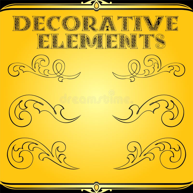 Decorative Elements for Designs Stock Vector - Illustration of flower ...