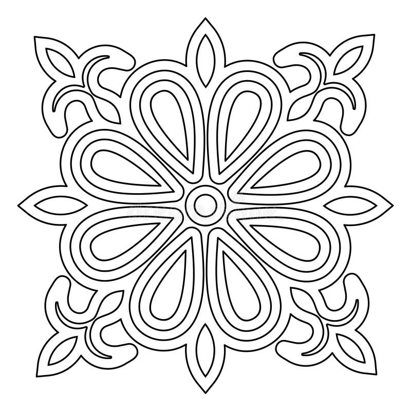 Elegant Outline Openwork Pattern. Stock Illustration - Illustration of ...