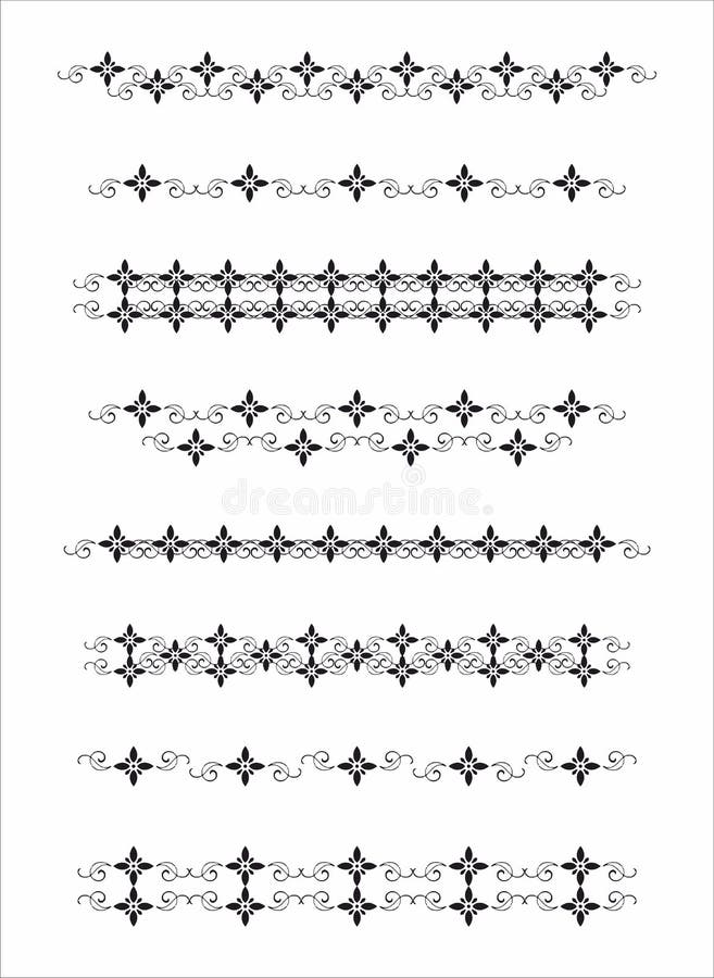 Decorative Elements Flower Line Stock Vector - Illustration of book, frame: 46049215